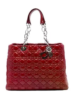 Dior 2011 Large Cannage Lady Soft Shopping Tote Bag - Red