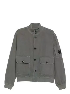 C.P. COMPANY Broken Twill Lens Bomber Jacket - Grey