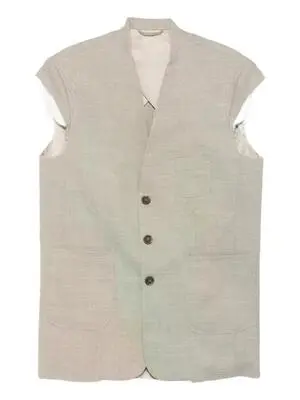 SONIA CARRASCO Sleeveless Patch-pocket Jacket - Grey