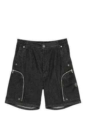 YES LONDON Zip-detail Denim Shorts - Black