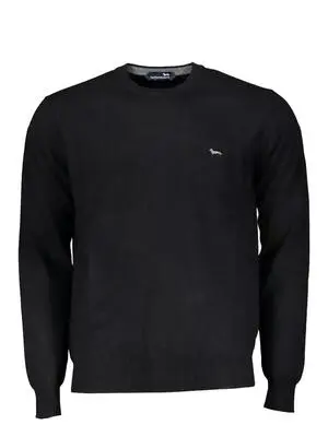 HARMONT & BLAINE Embroidered-Logo Crew-Neck Sweater Black