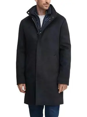 Guess High-neck Zip-up Coat - Blue