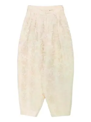 UMA WANG Jacquard Pleated Trousers - Neutrals
