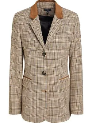 Rag & Bone Evia Houndstooth Wool-blend Tweed Blazer - Camel