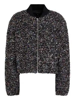 Rag & Bone Sequin-embellished Bouclé Bomber Jacket - Black