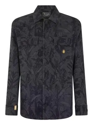 BILLIONAIRE Palm Tree-print Overshirt - Grey