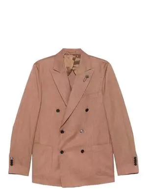 LARDINI Double-breasted Blazer - Brown