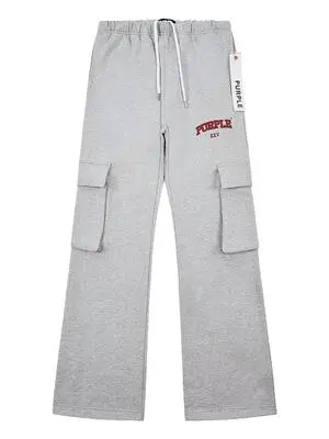 PURPLE BRAND Heather Jersey Cargo Pants - Grey