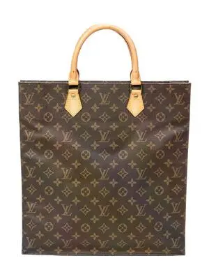 LOUIS VUITTON Monogram Sac Plat Tote Bag - Brown