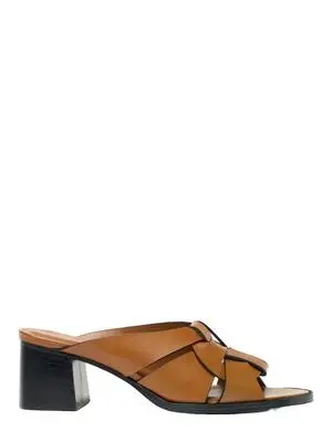 SCAROSSO Aida Woven Leather Sandals - Neutrals