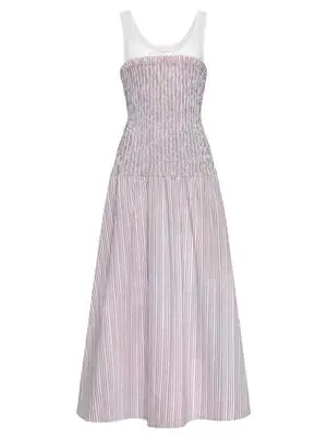 CINQ À SEPT Sophie Maggy Shirred Striped Dress
