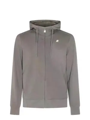 K-WAY Logo-patch Zip-up Hoodie - Grey