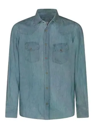 Eleventy Western-style Shirt - Blue