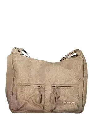 LAURA BIAGIOTTI Zipped Shoulder Bag With Logo Strap - Neutrals