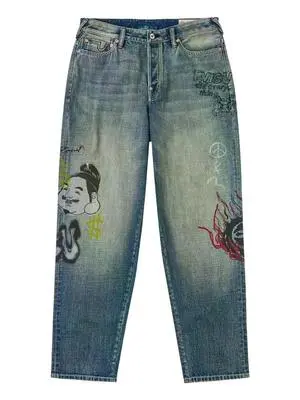 EVISU Graphic-print Jeans - Blue