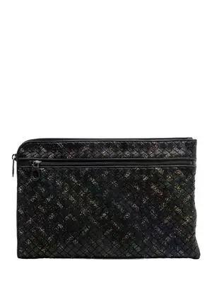 Bottega Veneta Nappa Intrecciato Micro Dot Clutch Bag - Black