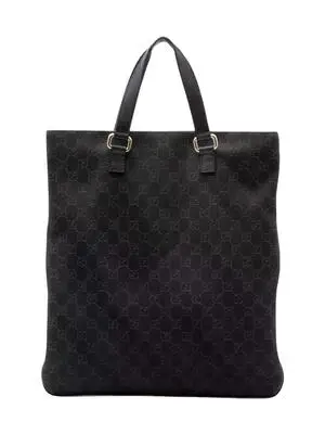 Gucci Gg Denim Tote Bag - Brown