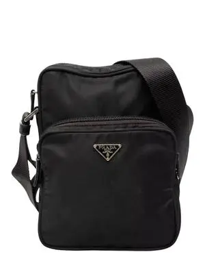 Prada 2000-2013 Tessuto Zip Top Crossbody Bag - Black