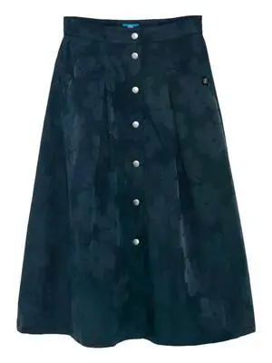 AGNES B. Patterned Midi Skirt - Blue