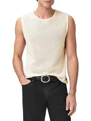 John Varvatos Beaumont Ribbed Sweater Tank - Salt
