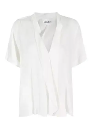 MEIMEIJ V-neck Wrap Blouse - White