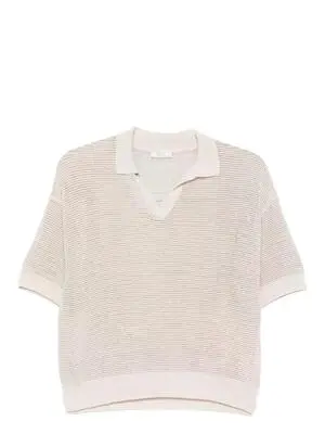 Peserico Open-knit Short-sleeve T-shirt - Neutrals