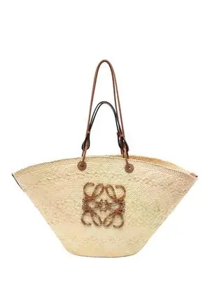 Loewe Anagram Woven Tote Bag Neutrals