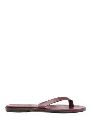 AeydĒ Contrast-Stitch Thong Sandals Red