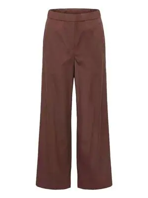Patrizia Pepe Straight-leg Poplin Trousers - Brown