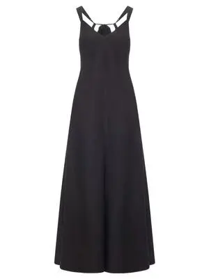 120% Lino Ruffled Linen Dress - Black