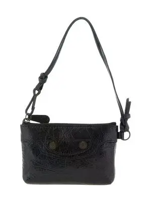 Balenciaga Le City Studded Leather Clutch - Black