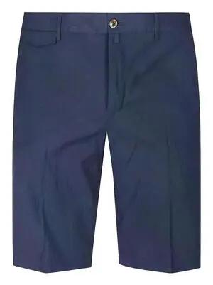 PT TORINO Button-fastening Pleated Cotton Shorts - Blue