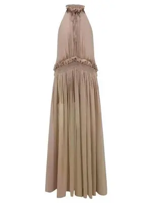 OUDE WAAG Ruffled Halterneck Dress - Neutrals