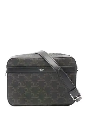 Celine Triomphe Canvas Shoulder Bag - Black