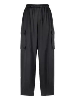 THE FRANKIE SHOP Delny Satin Cargo Pants - Black