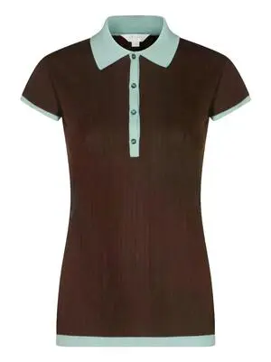 Malo Makò Ribbed-knit Polo Shirt - Brown