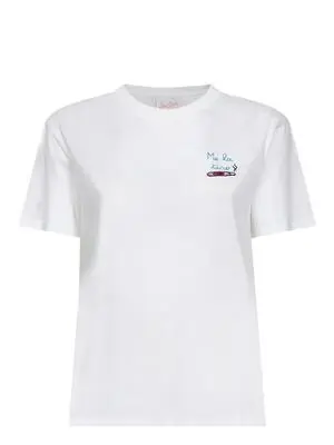 MC2 SAINT BARTH Embroidered Cotton T-shirt - White