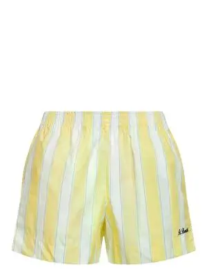 MC2 SAINT BARTH Striped Embroidered Shorts - Yellow