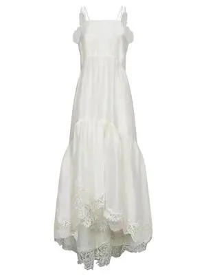 Maurizio Lace-embroidered Ruffled Dress - White