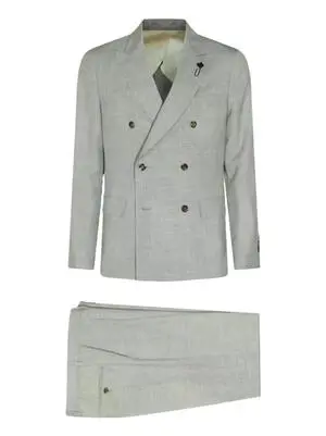 LARDINI Double-breasted Blazer - Grey