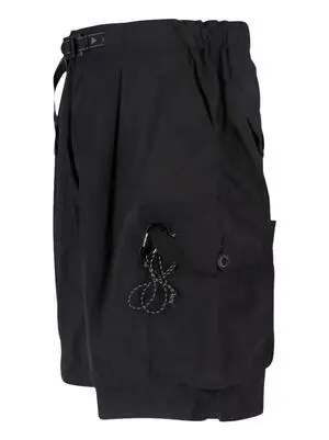 AND WANDER Belted Cargo Shorts - Black