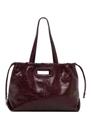 Maje M Leather Tote Bag - Red