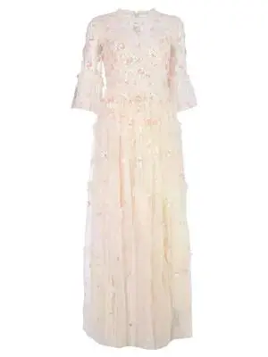NEEDLE & THREAD Sequin-embellished Gown - Neutrals