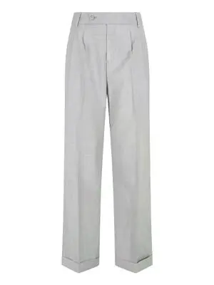 BRIGLIA 1949 Pleated Turned-up Trousers - Grey