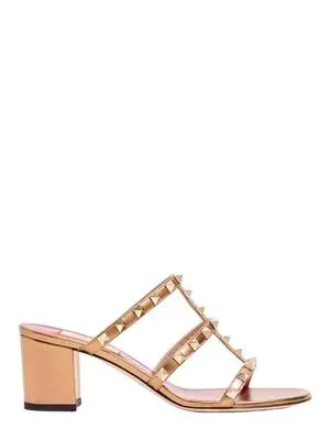 Valentino Garavani Rockstud Slide Sandals - Gold