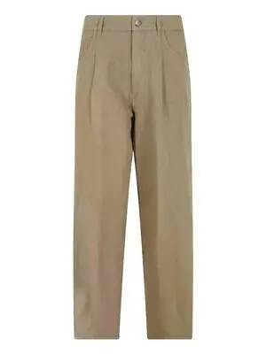 KILTIE Pleated Tapered Trousers - Neutrals