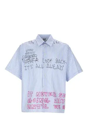 MSGM Printed Shirt Azure