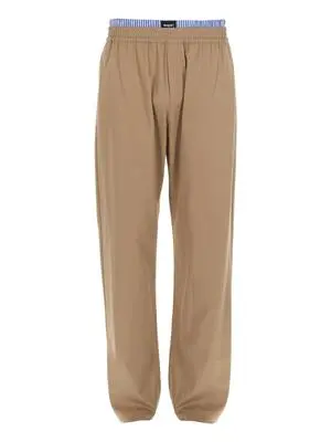 MSGM Cotton Trousers With Elastic Waistband - Beige