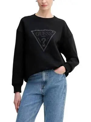 Guess Embellished-logo Sweatshirt - Black