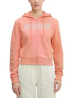 Guess Logo-embellished Hoodie - Orange